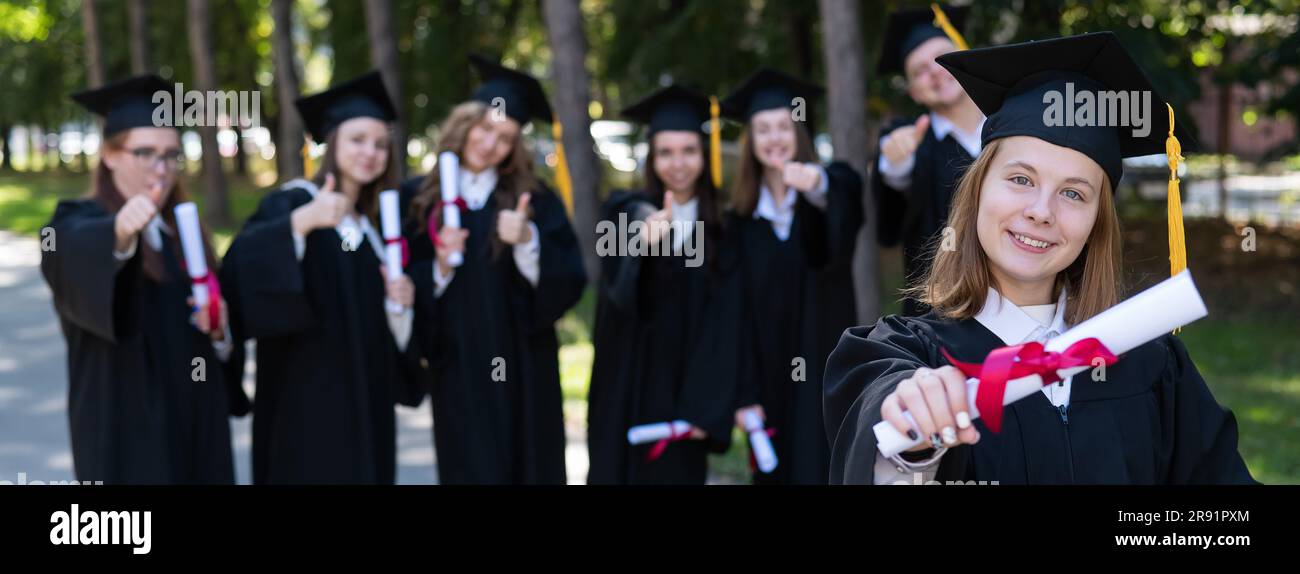 Portrait group students wearing graduation hi-res stock photography and ...