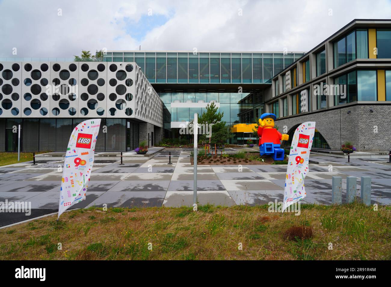 BILLUND, DENMARK –21 AUG 2022- View of the Lego Campus, headquarters of The Lego Group, Home of ...