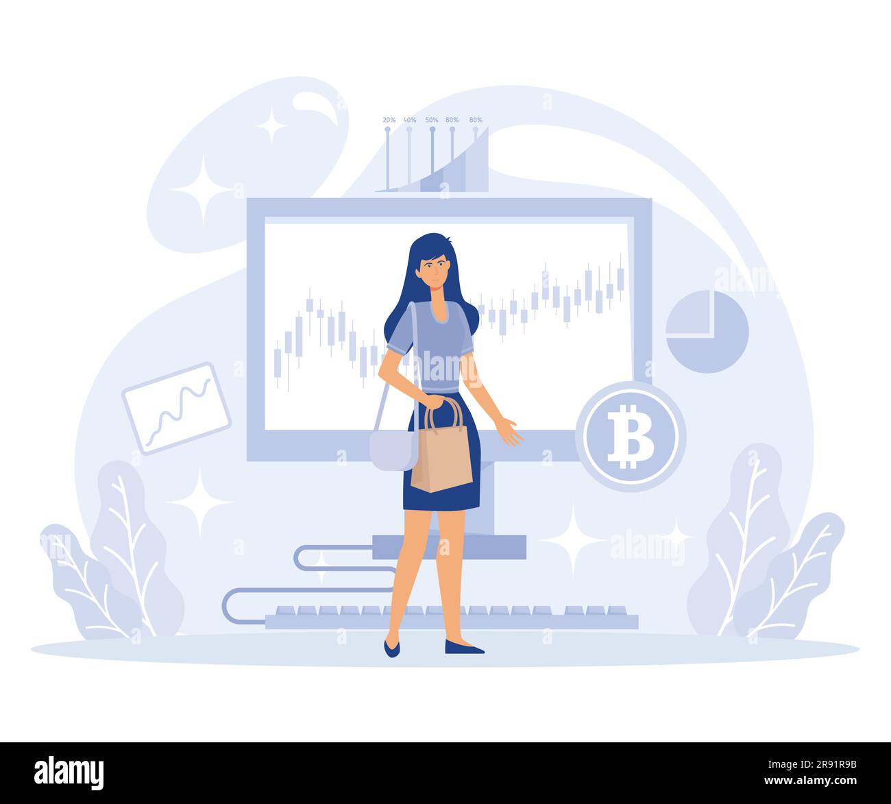 Digital money concept, Cryptocurrency market, e-money transfer, payment ...