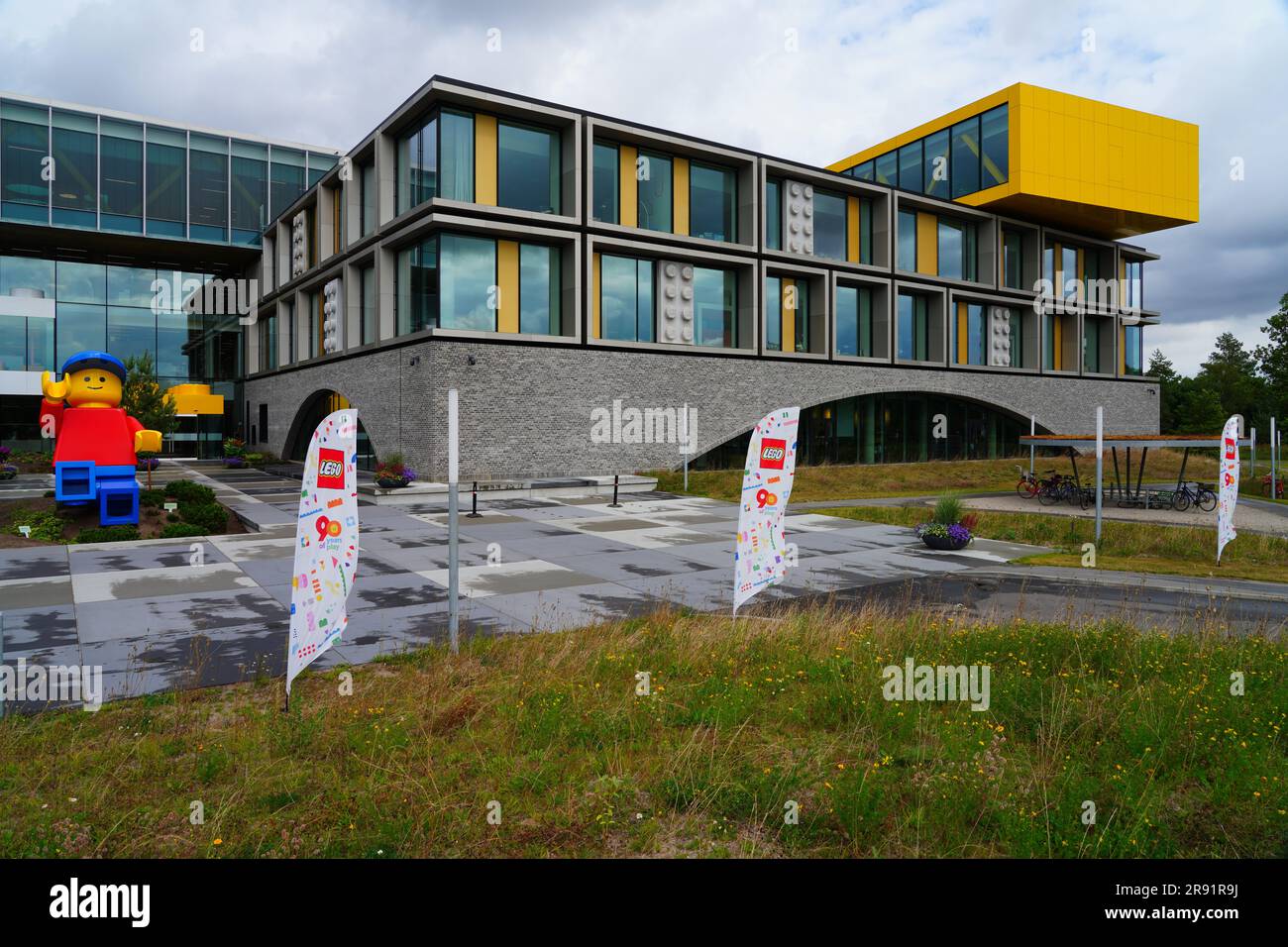 BILLUND, DENMARK –21 AUG 2022- View of the Lego Campus, headquarters of The Lego Group, Home of ...