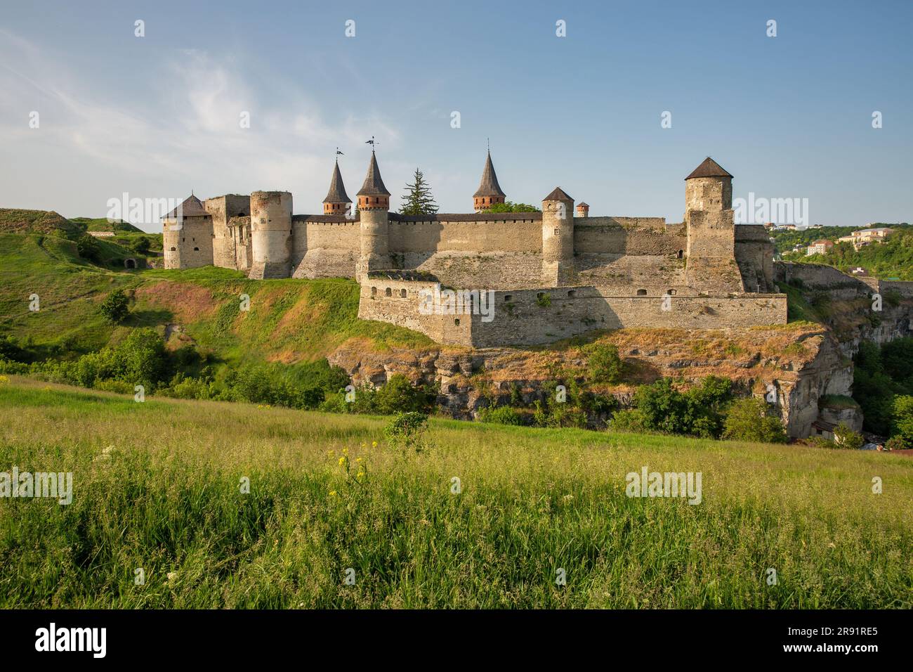 Castle in the historic part of Kamianets-Podilskyi, Ukraine. It is a ...