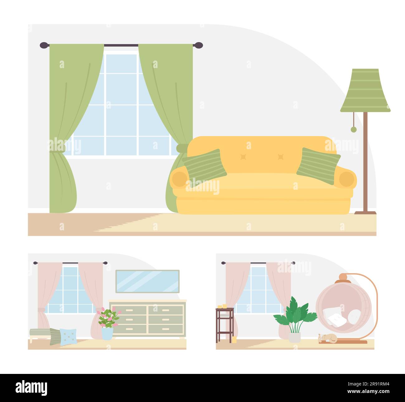 Illustration cartoon room interior scene hi-res stock photography and ...