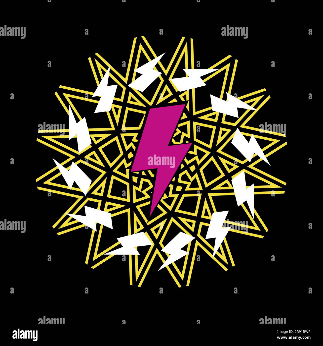 Design for t-shirts with concentric geometric shapes and the symbol of ...