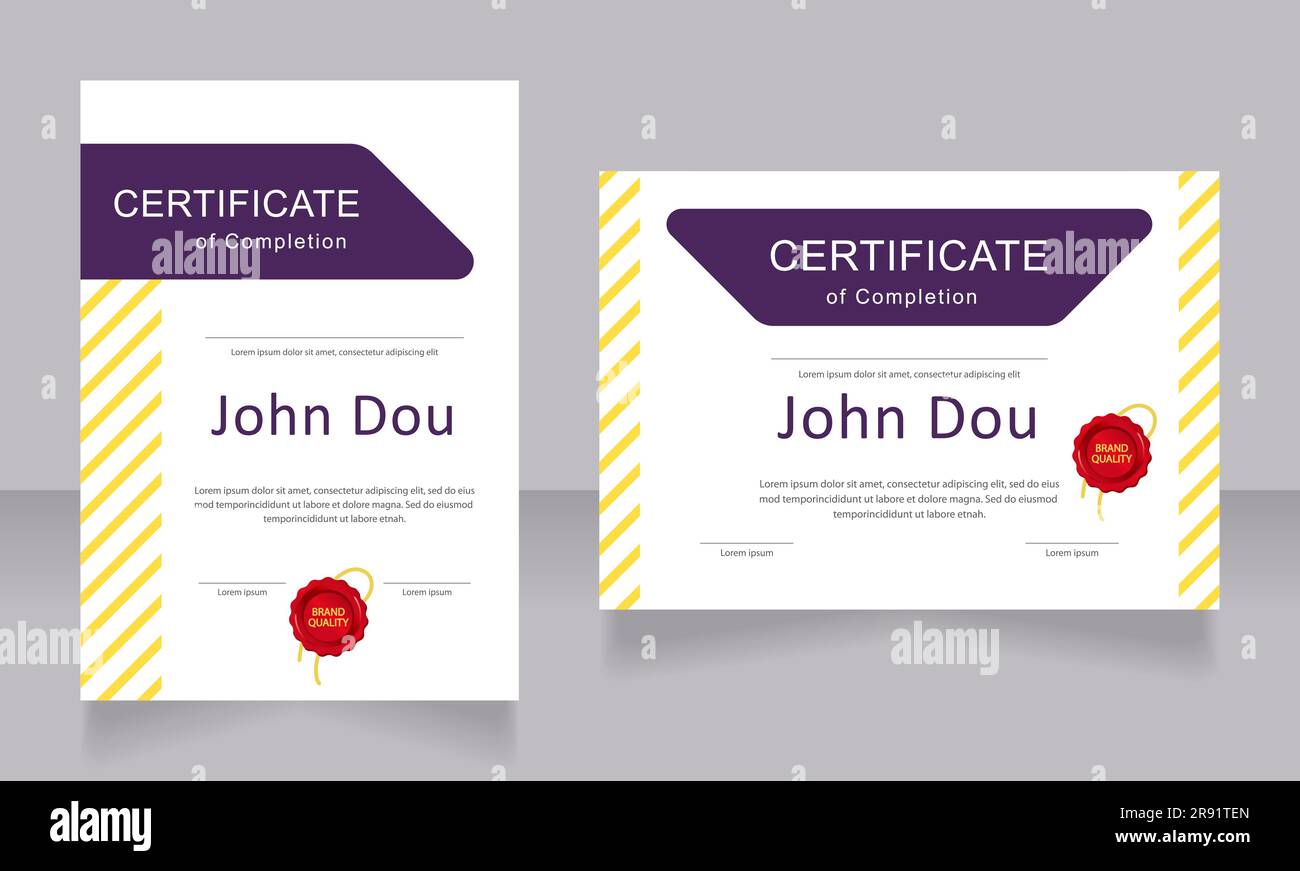 Blank certificate templates Stock Vector Images - Alamy