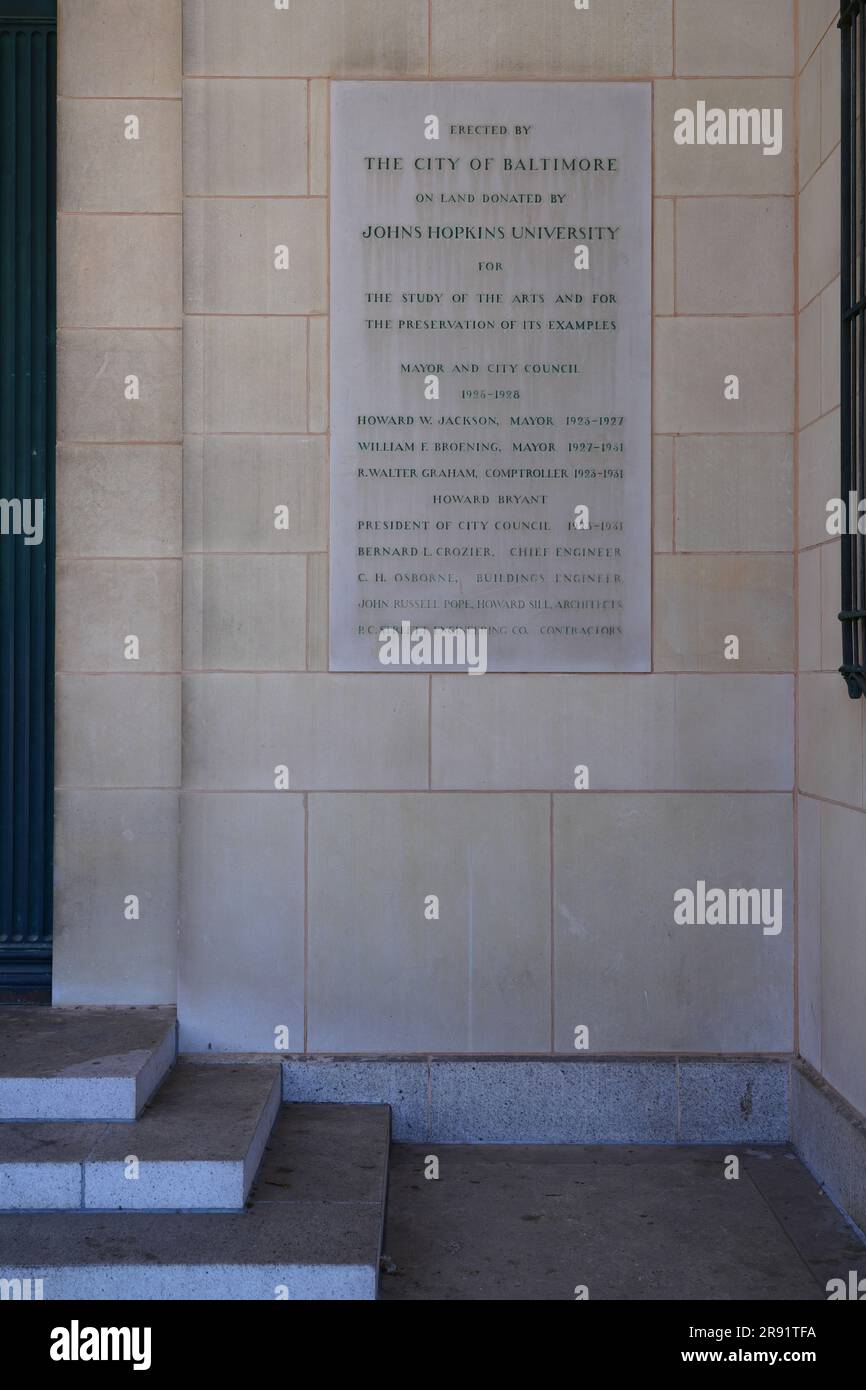 BALTIMORE, MD -30 MAR 2023- View of the Baltimore Museum of Art (BMA ...