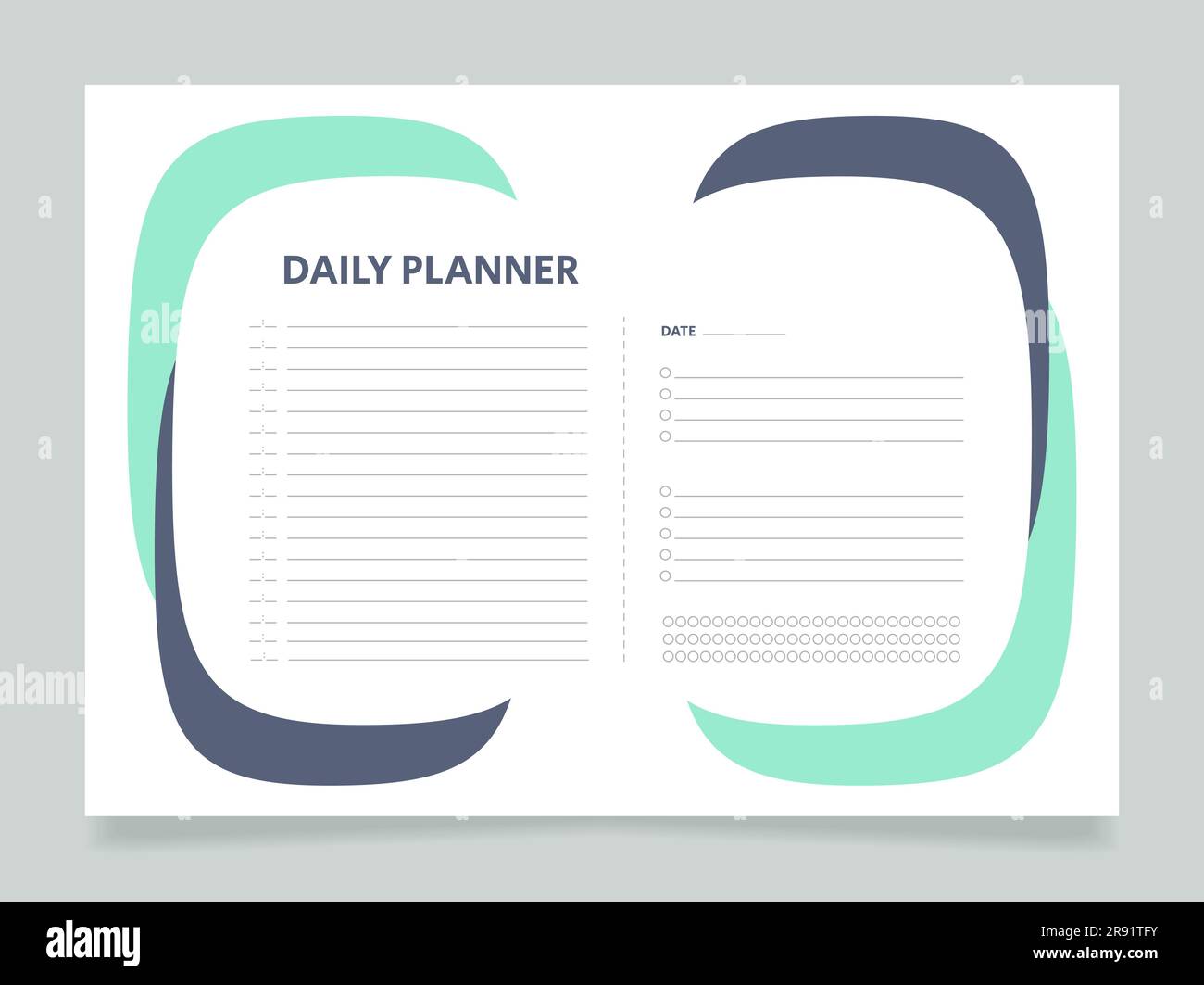 Personal tasks daily planner worksheet design template Stock Vector ...