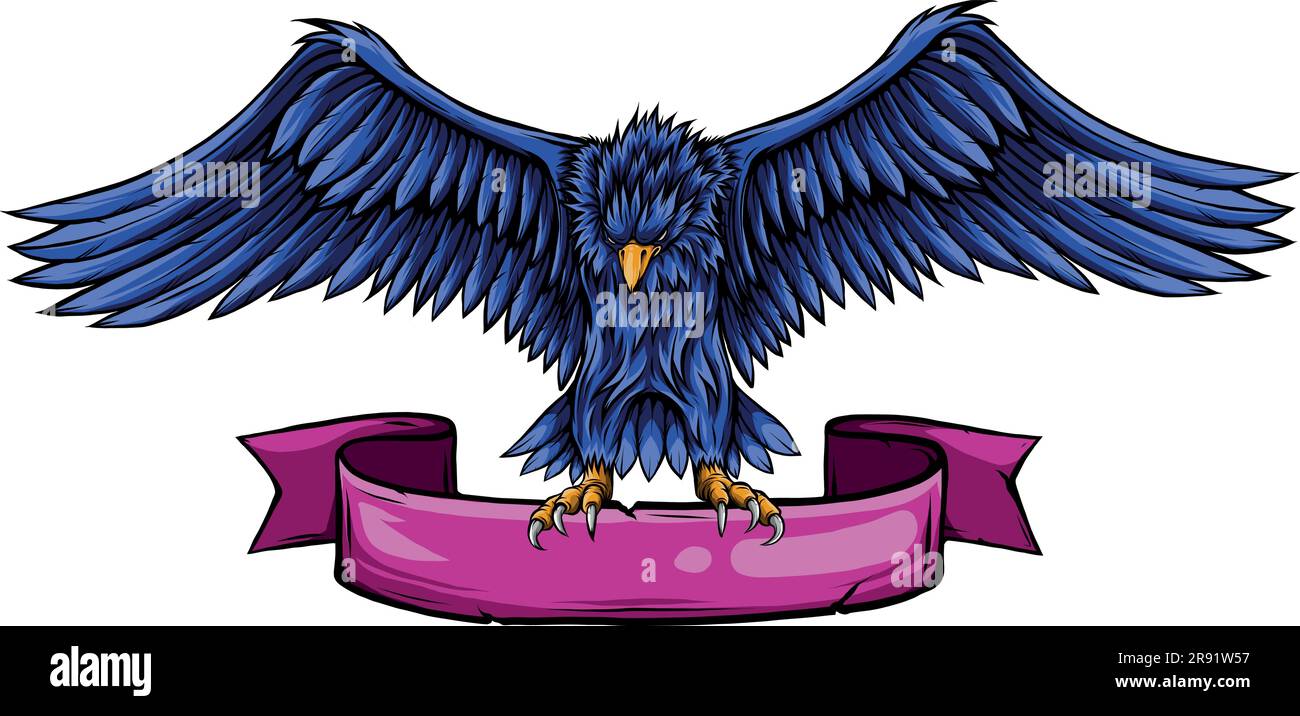 vector illustration of eagle mascot grip the ribbon Stock Vector Image ...