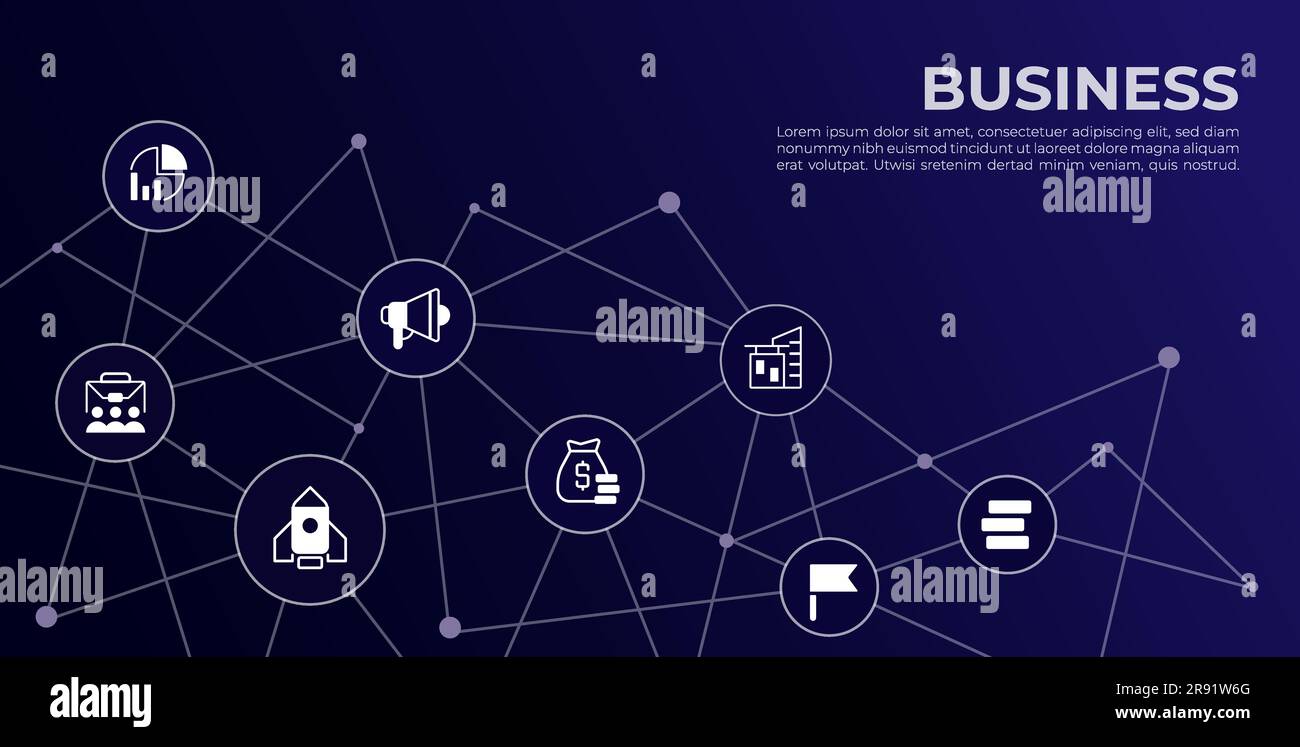 Business word concept design template with icons Stock Vector Image ...