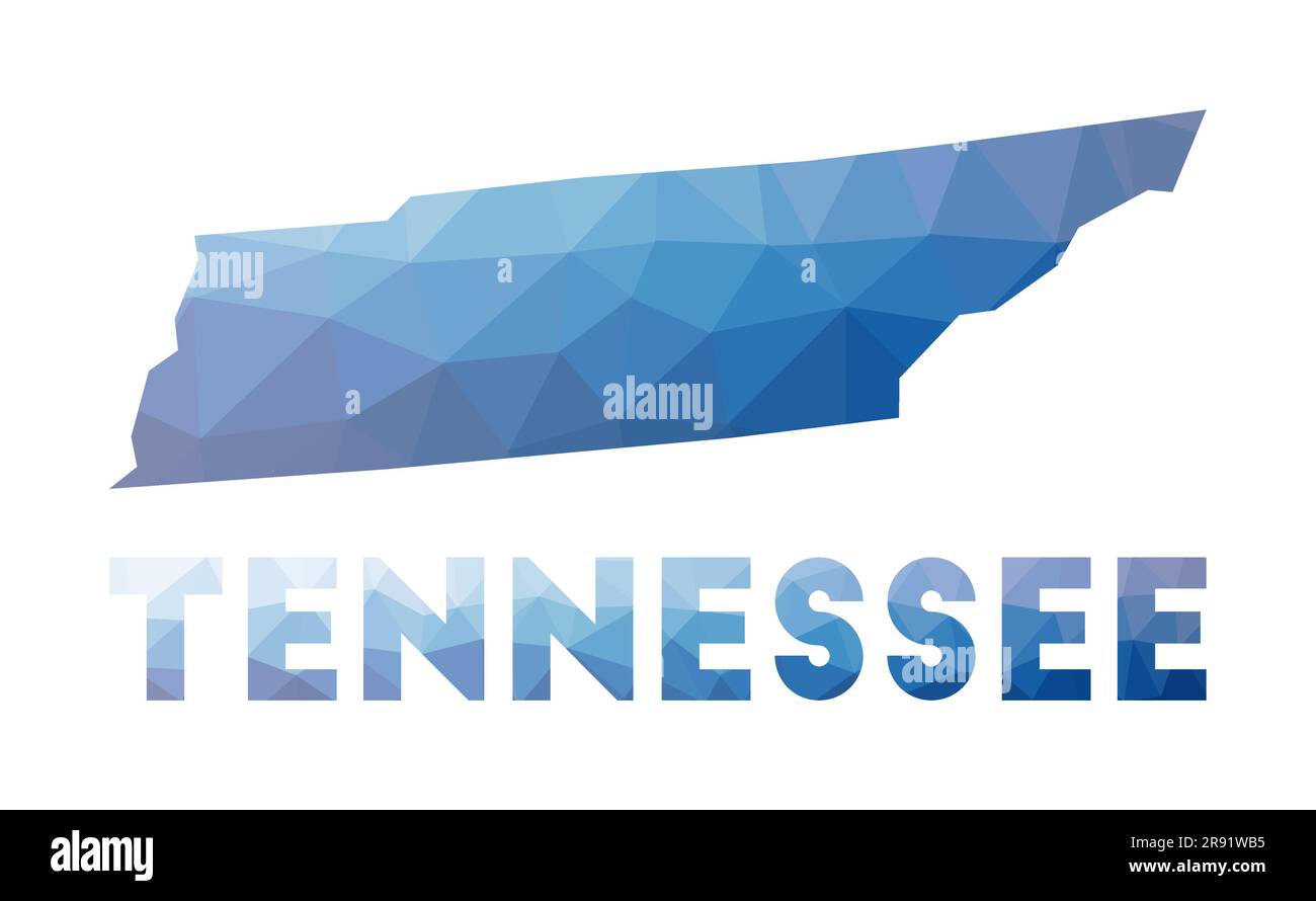 Low poly map of Tennessee. Geometric illustration of the US state ...