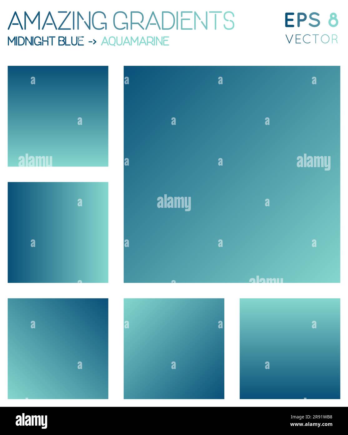 Colorful gradients in midnight blue, aquamarine color tones. Actual ...