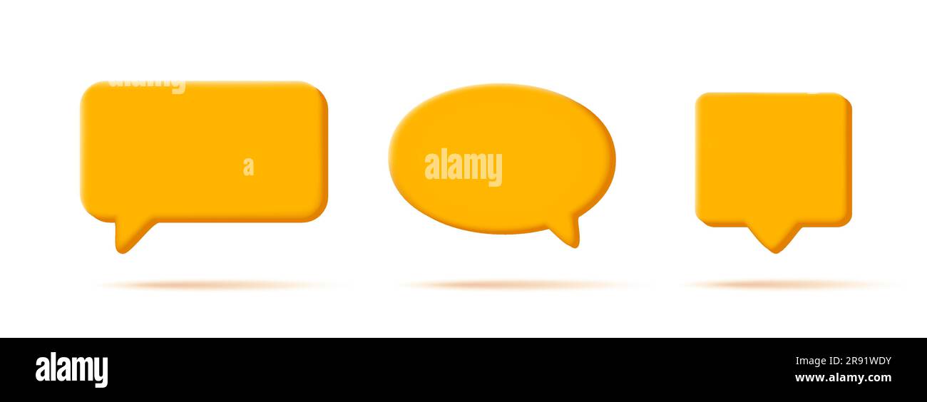 Speech, communication, dialogue bubbles - 3d render round and square ...