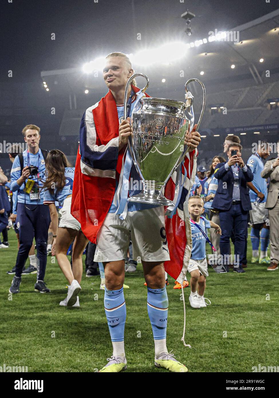 ISTANBUL - Erling Haaland of Manchester City FC with the UEFA Champions ...