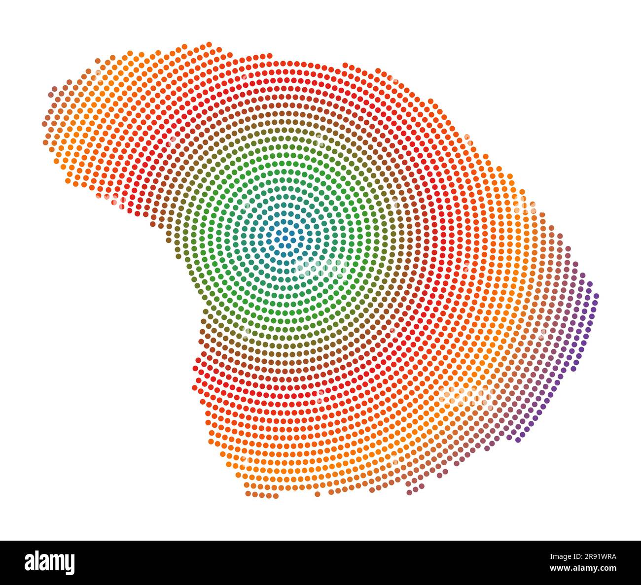 Lanai dotted map. Digital style shape of Lanai. Tech icon of the island ...