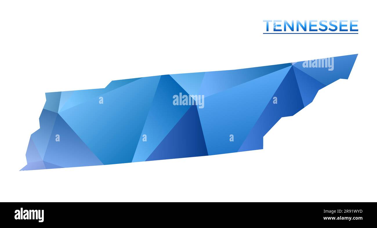Vector polygonal Tennessee map. Vibrant geometric US state in low poly ...