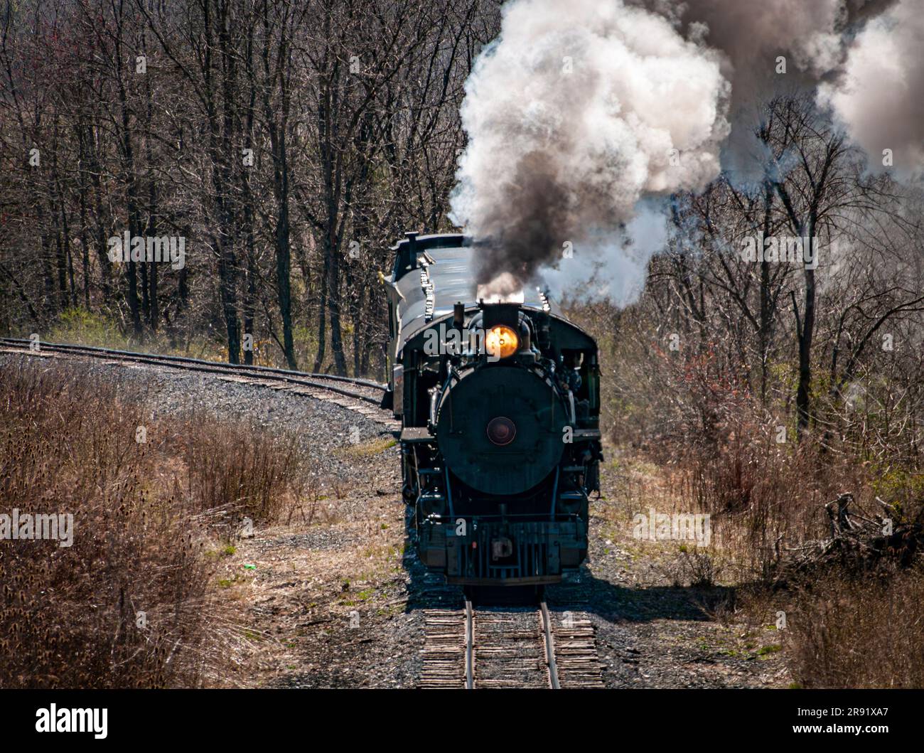A Head On and Above View of an Approaching Restored Narrow Gauge ...