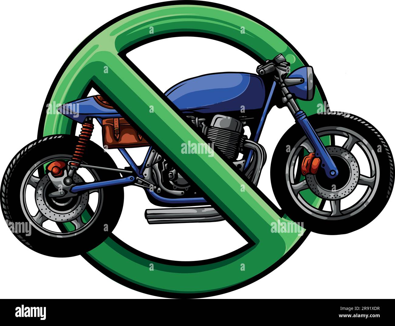 vector illustration of Motorcycle prohibition sign design Stock Vector ...
