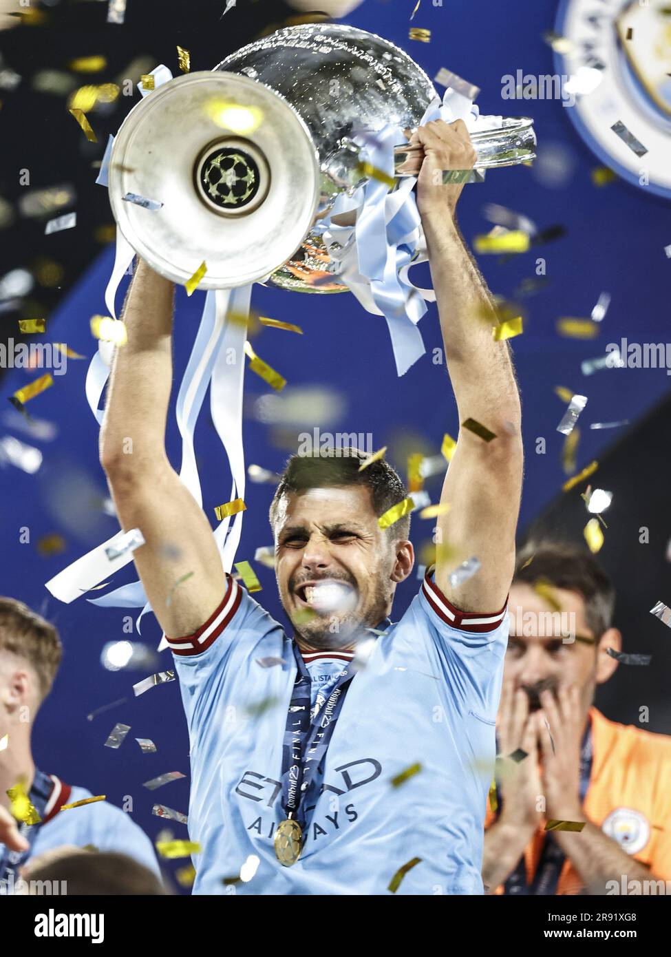 ISTANBUL - Rodri of Manchester City FC of Manchester City FC with UEFA ...