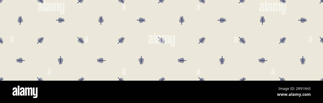 Quirky floral lino cut motif vector border. Seamless decoration of ...