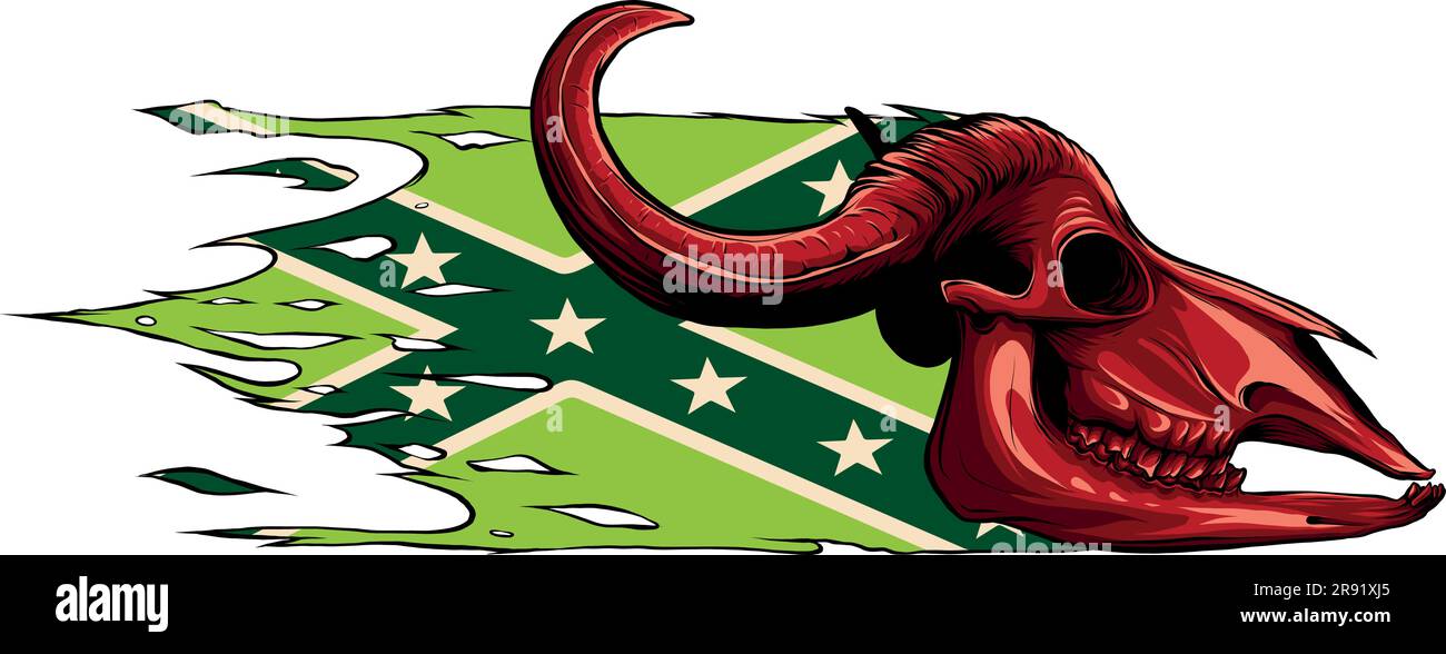 Rebel Flag Bull Skull