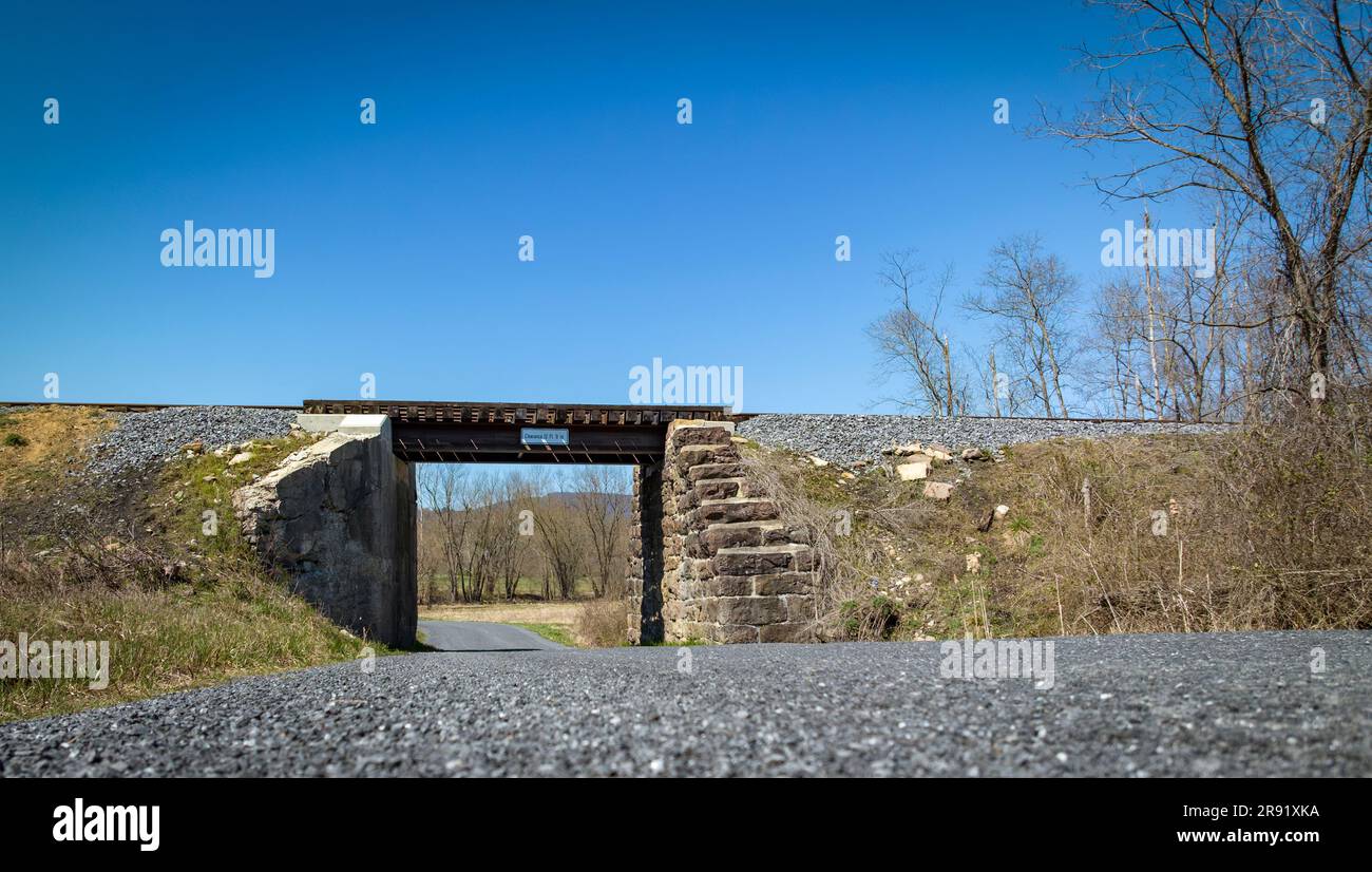A View of a Old Narrow Gauge Rail Road Bridge, Sitting Waiting for a ...