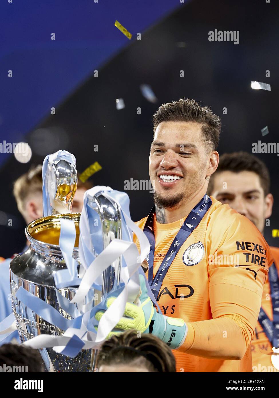 ISTANBUL - Manchester City FC goalkeeper Ederson with UEFA Champions ...