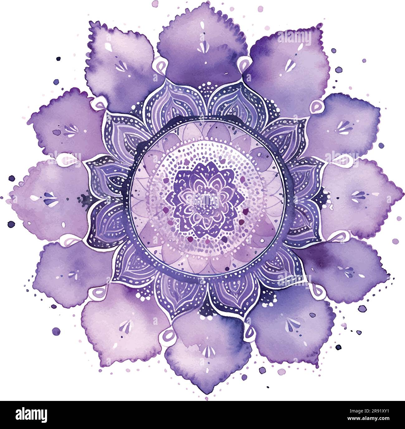 Sahasrara chakra mandala watercolor vector Stock Vector Image & Art - Alamy