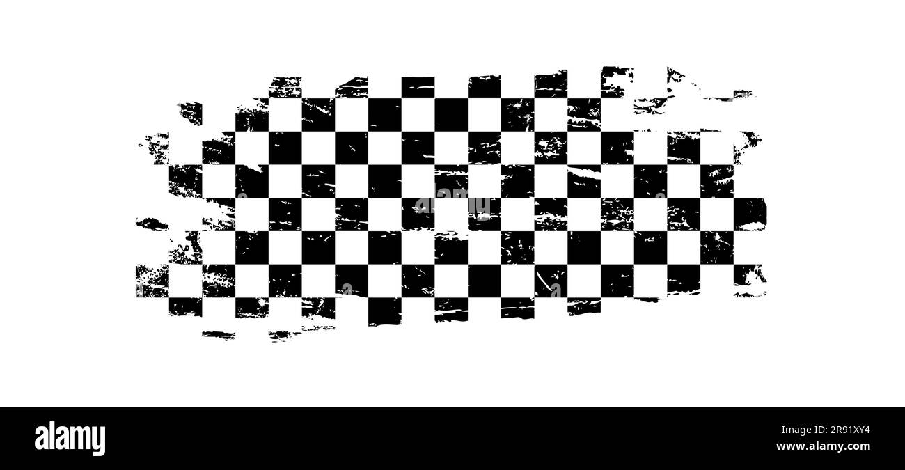 Grunge race flag with checker pattern, vector background for car rally ...