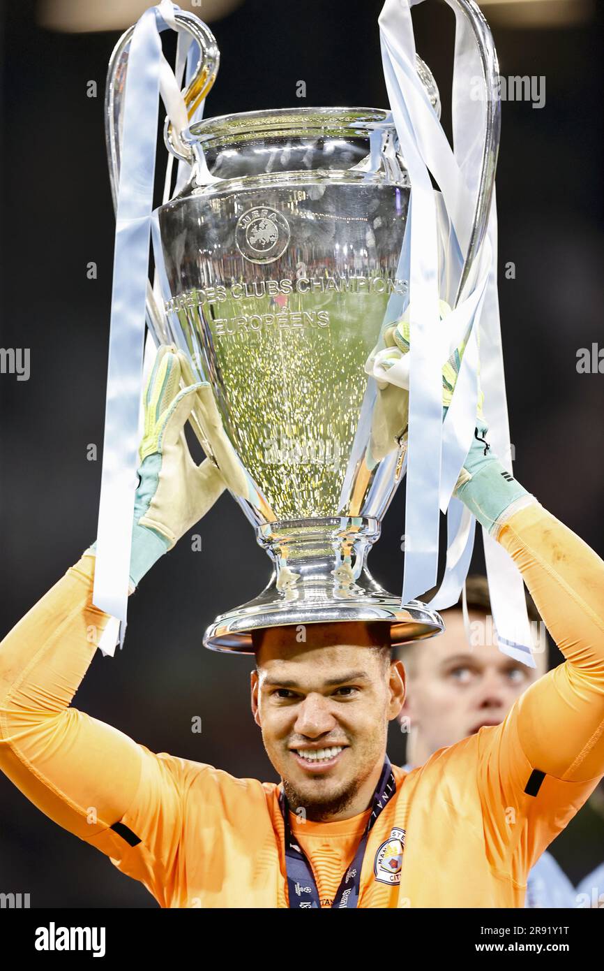 ISTANBUL - Manchester City FC goalkeeper Ederson with UEFA Champions ...