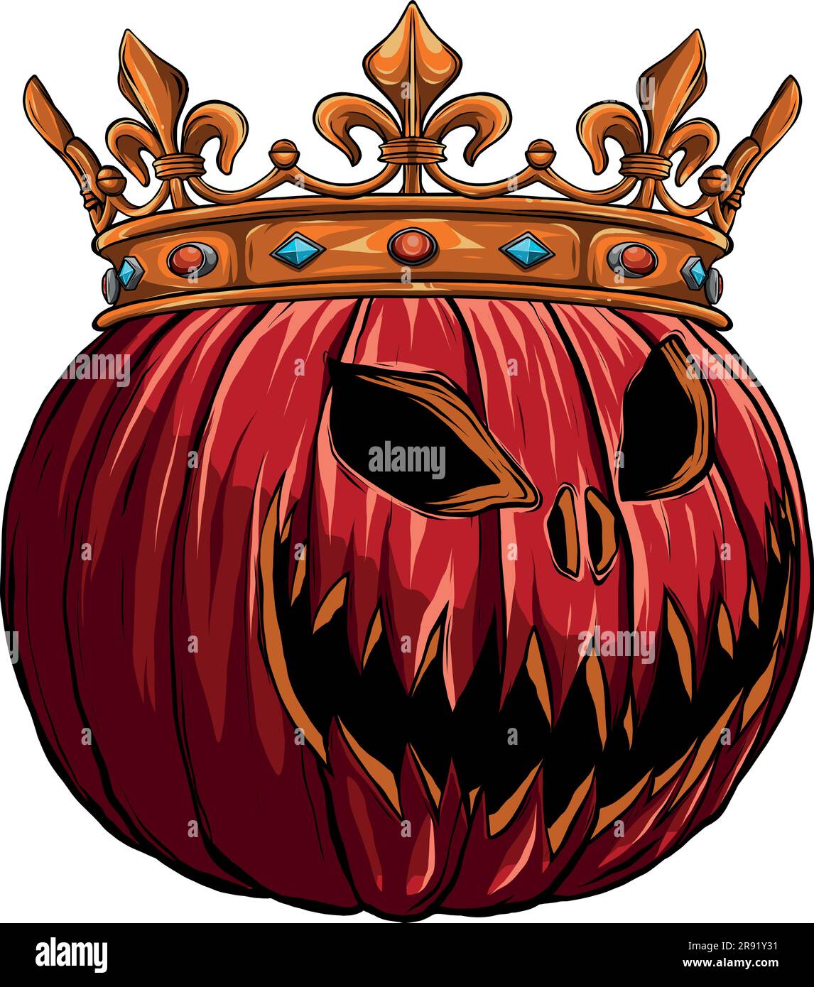 Happy Halloween Pumpkin King vector illustration on white background ...