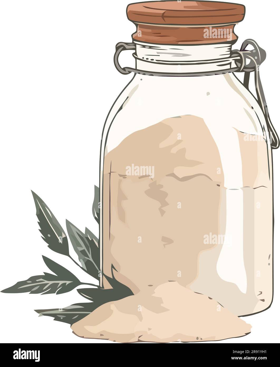 Fresh organic flour bottle illustration Stock Vector Image & Art - Alamy
