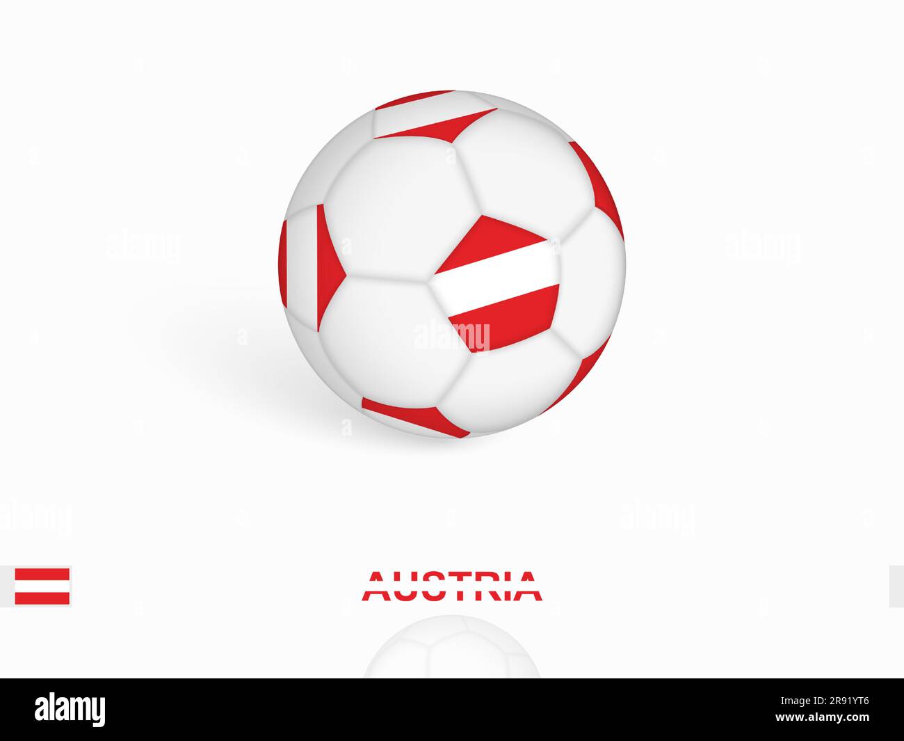 Soccer ball with the Austria flag, football sport equipment. Vector ...