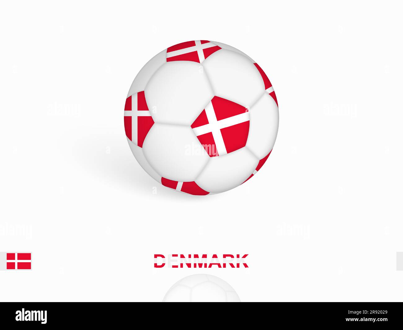 Soccer ball with the Denmark flag, football sport equipment. Vector ...