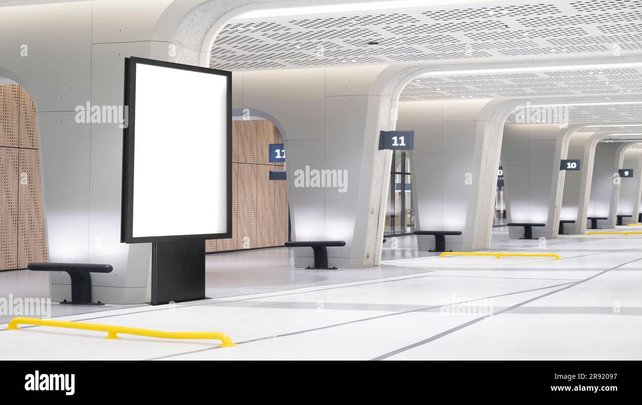 An empty passenger terminal from a front view perspective Stock Photo ...