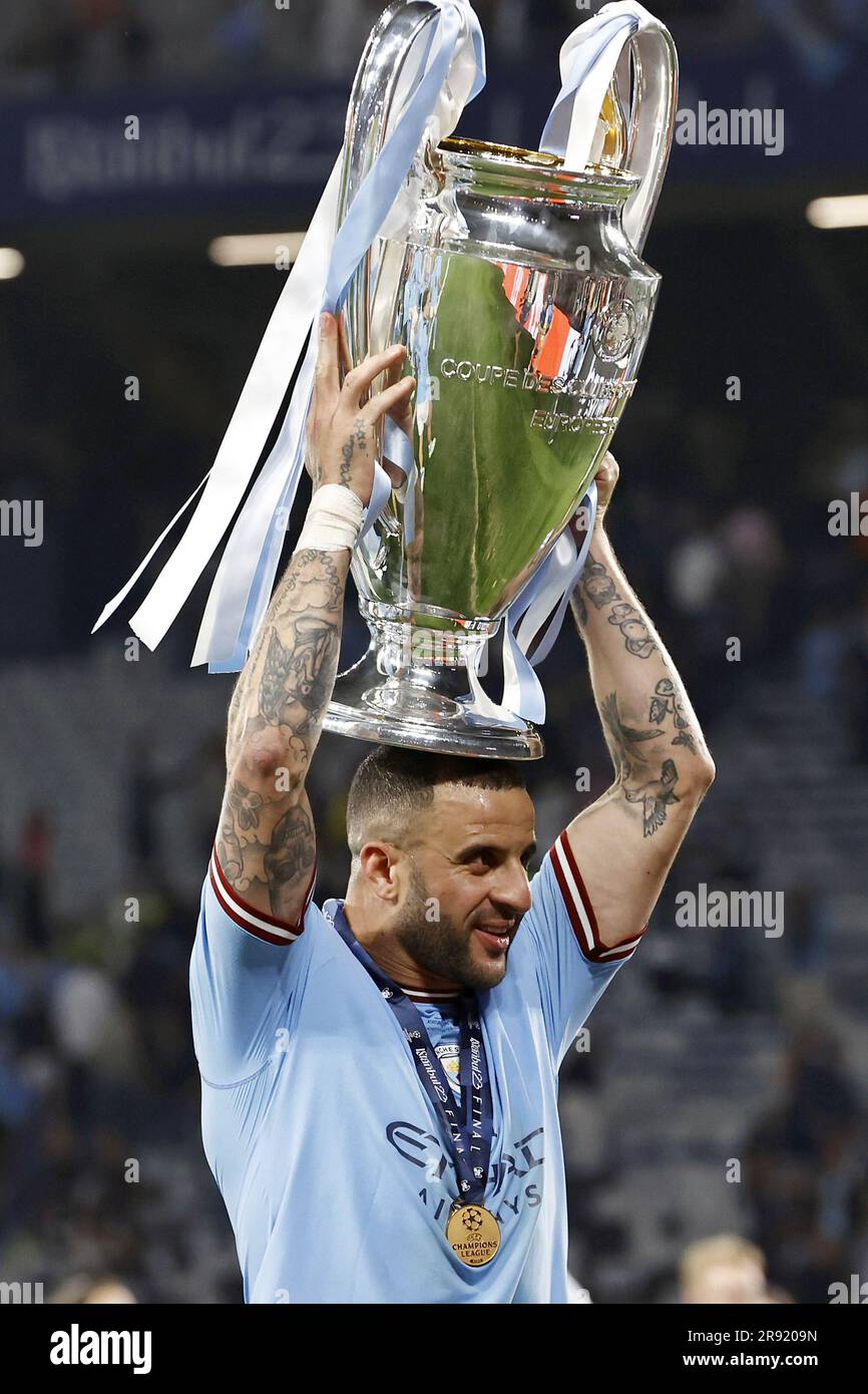 ISTANBUL - Kyle Walker of Manchester City FC with UEFA Champions League ...