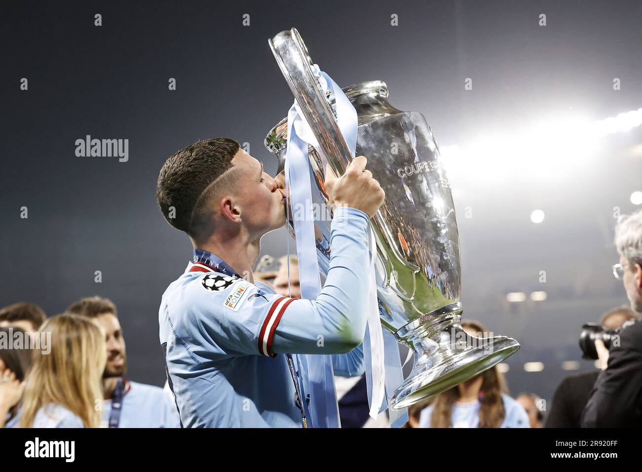 ISTANBUL - Phil Foden of Manchester City FC kisses the UEFA Champions ...