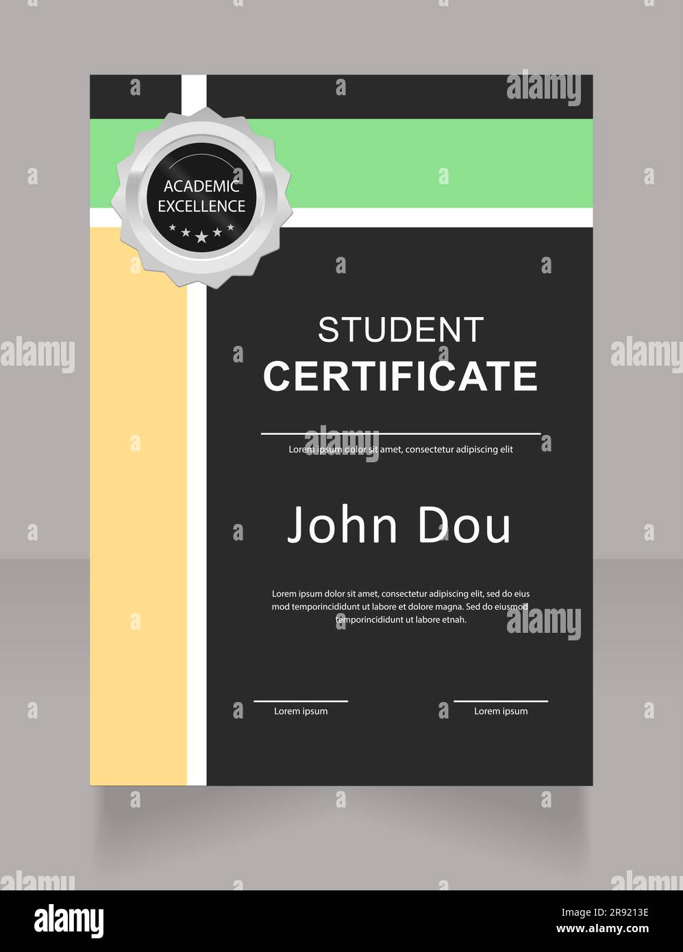 Business development course student certificate design template Stock ...