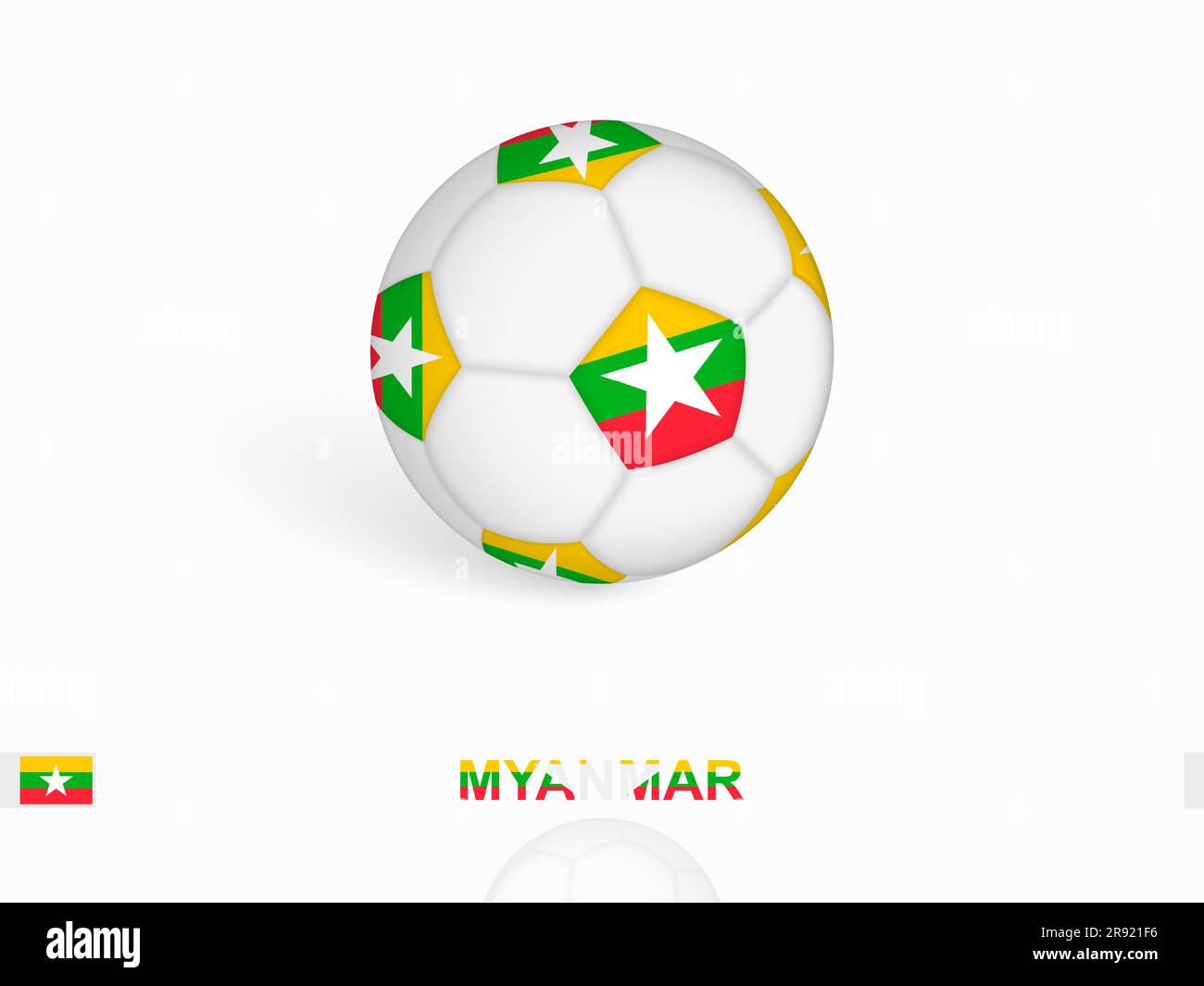 Soccer ball with the Myanmar flag, football sport equipment. Vector ...