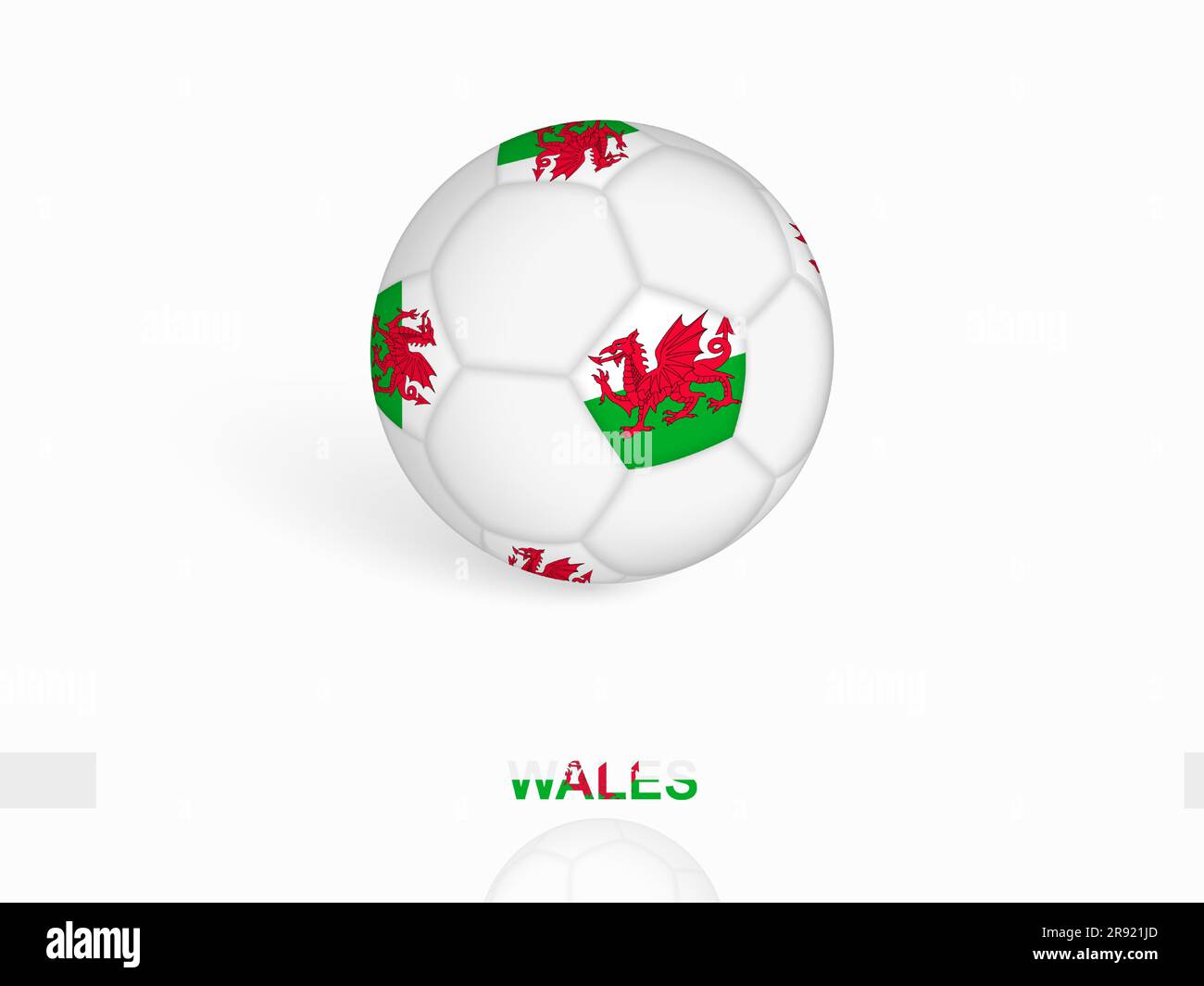 Soccer ball with the Wales flag, football sport equipment. Vector ...