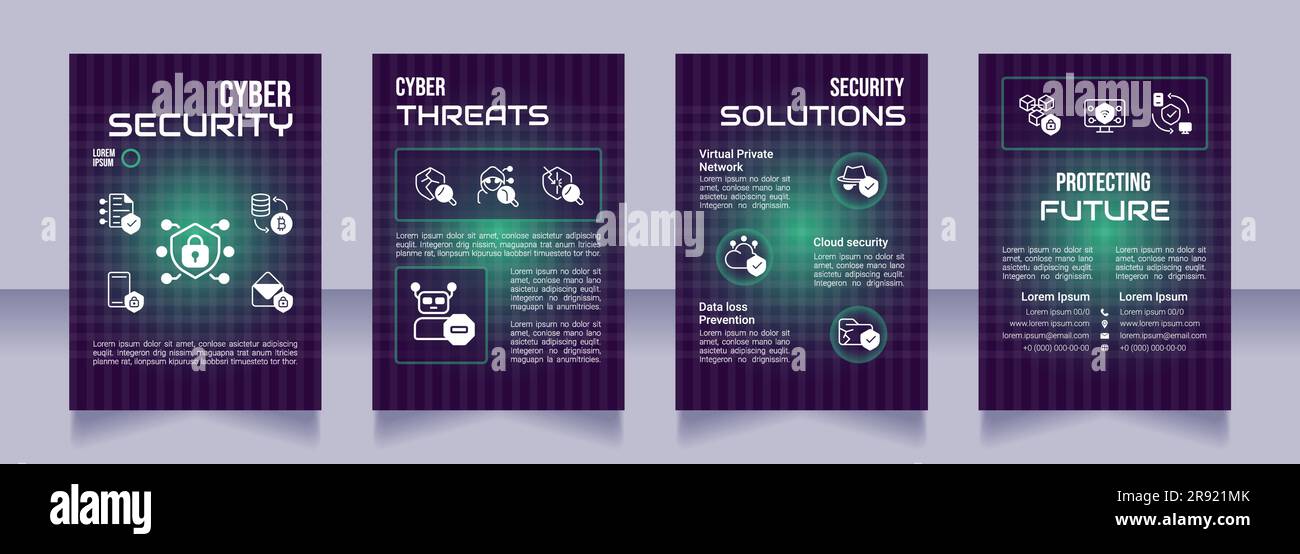 Cybersecurity purple premade brochure template Stock Vector Image & Art ...
