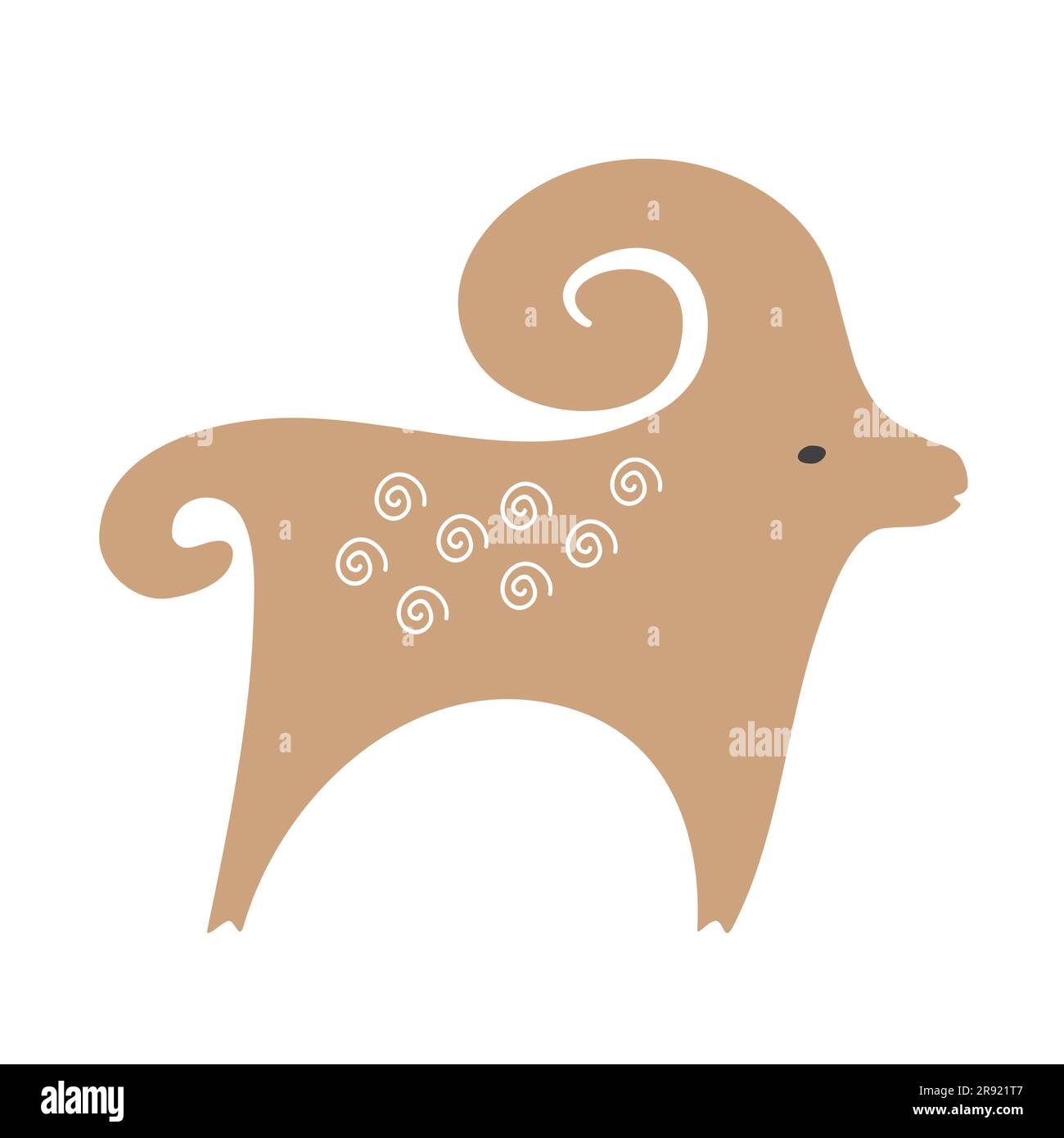 Vector Stylized Ram Illustration Isolated On White Background. Tribal ...