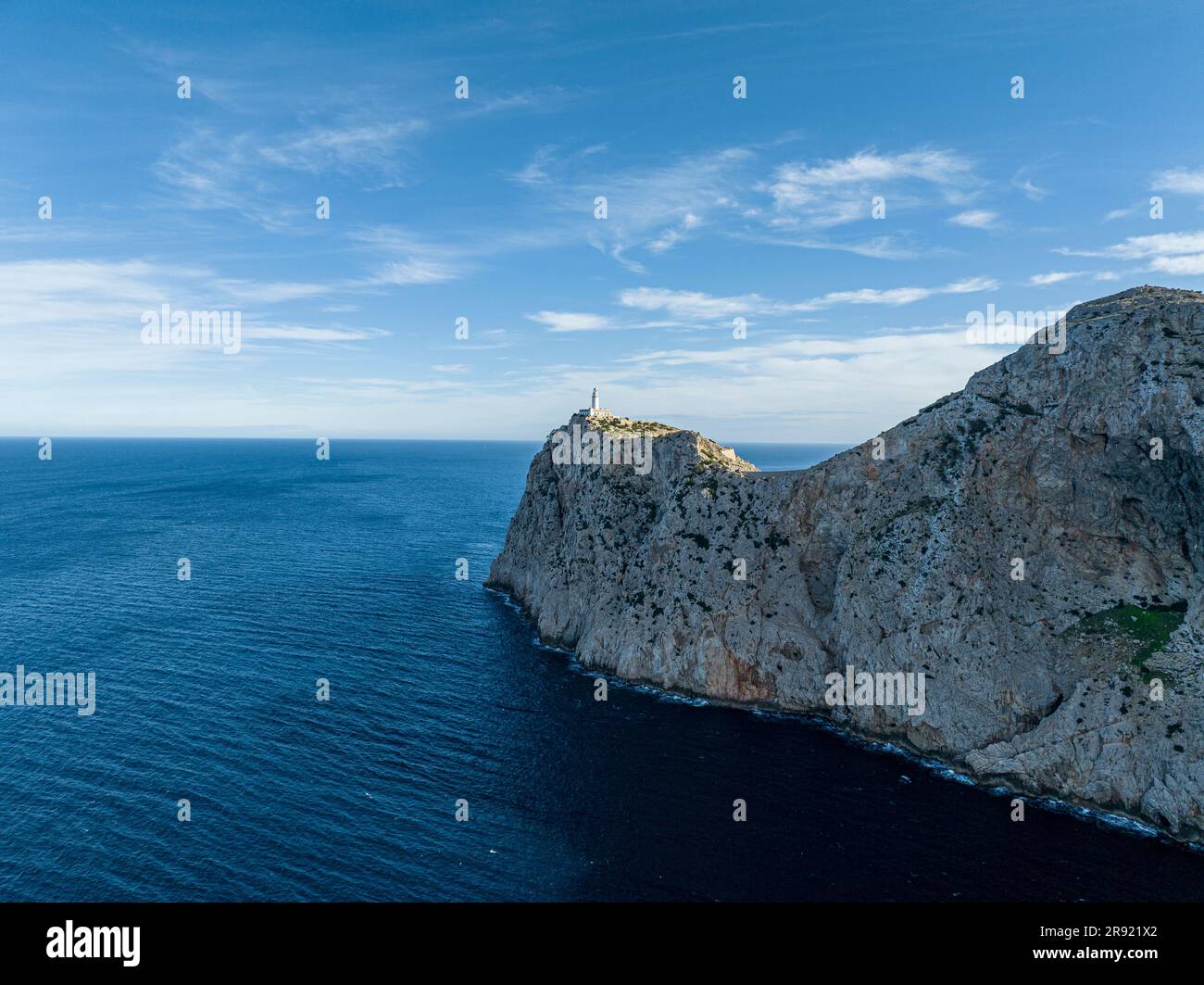 Cabo Formentor cliff amidst sea with sky in background Stock Photo - Alamy