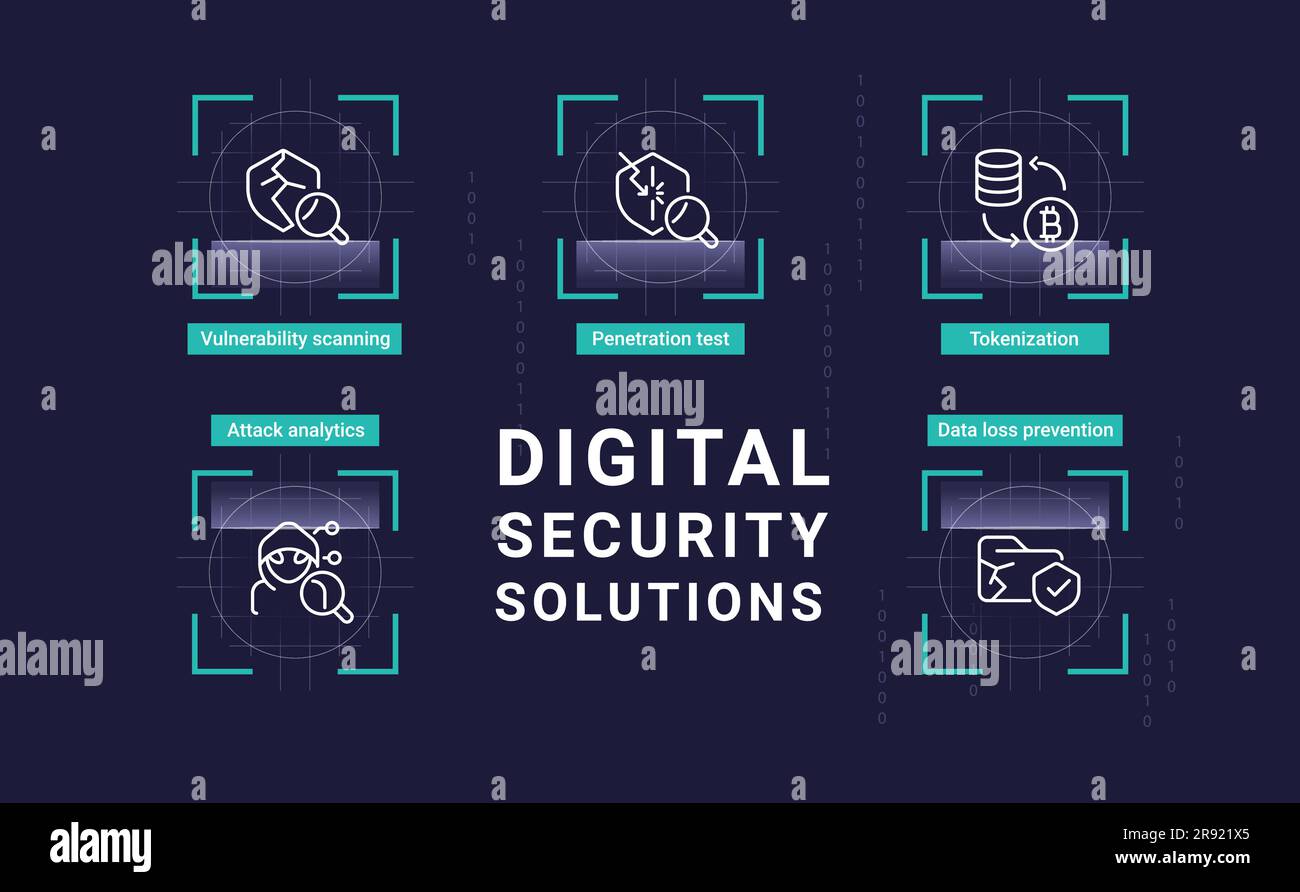 Digital security solutions infographic chart design template Stock ...