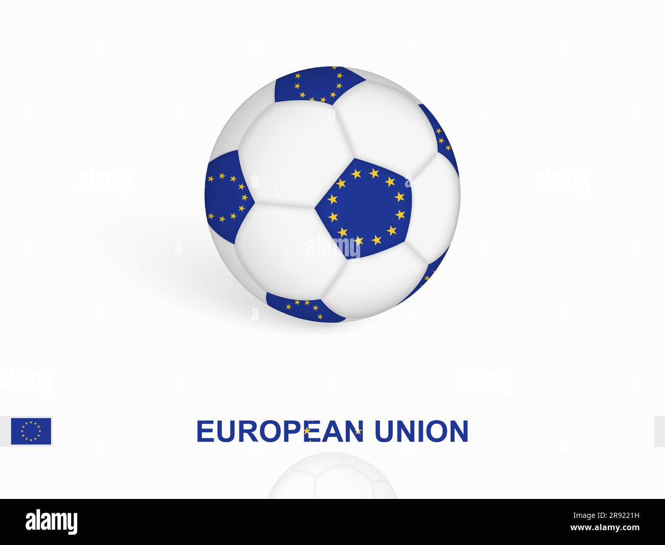 Soccer ball with the European Union flag, football sport equipment ...