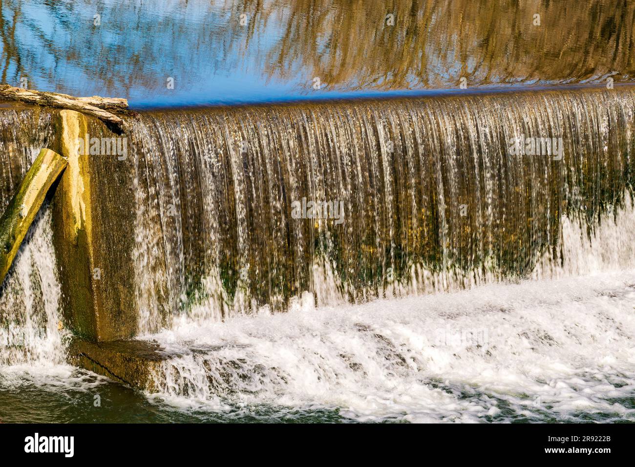 View of a Man Made Waterfall Dam for Operation of a Old Grist Mill for ...