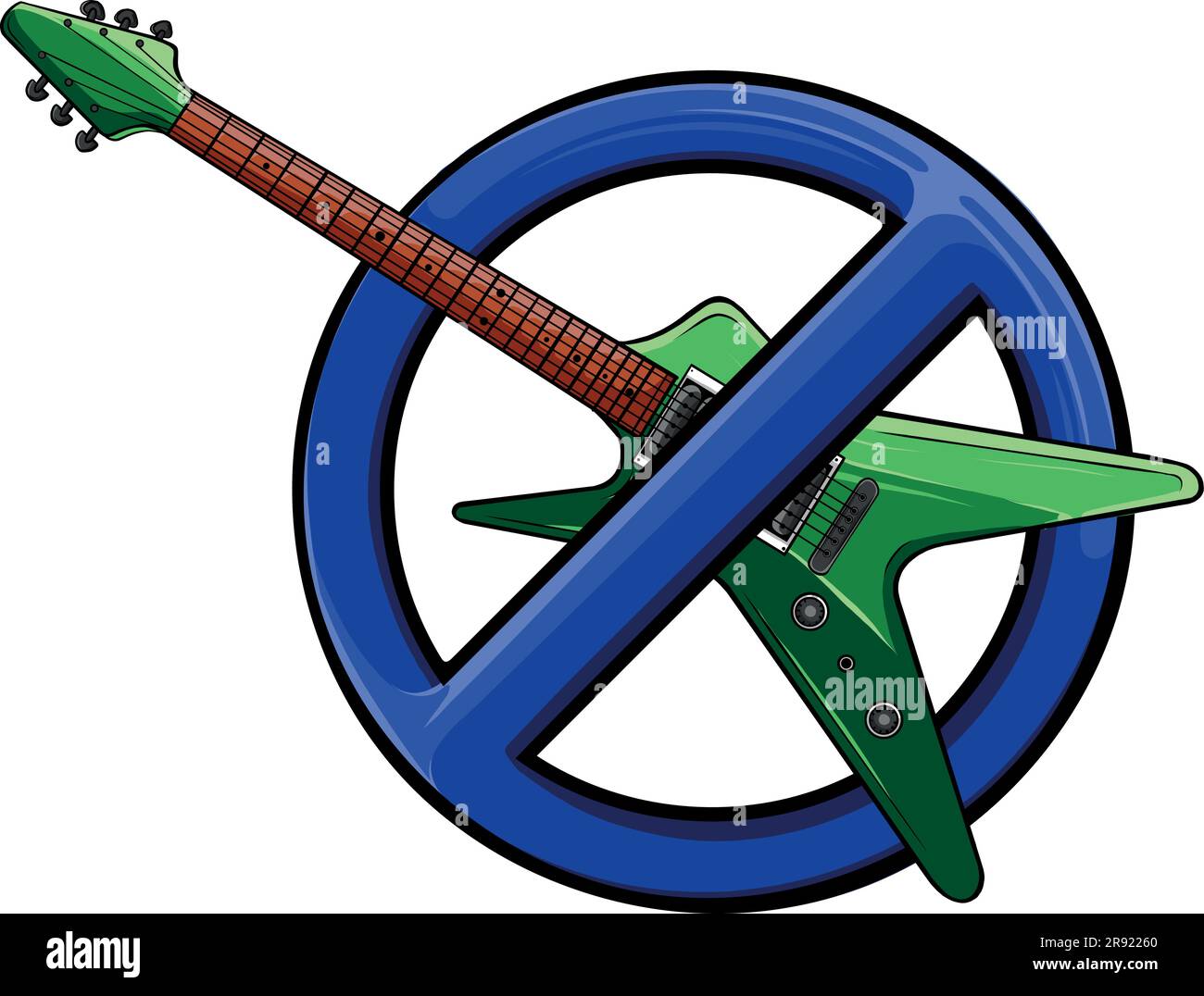 vector No Electric Guitar Sign on White Background Stock Vector Image ...