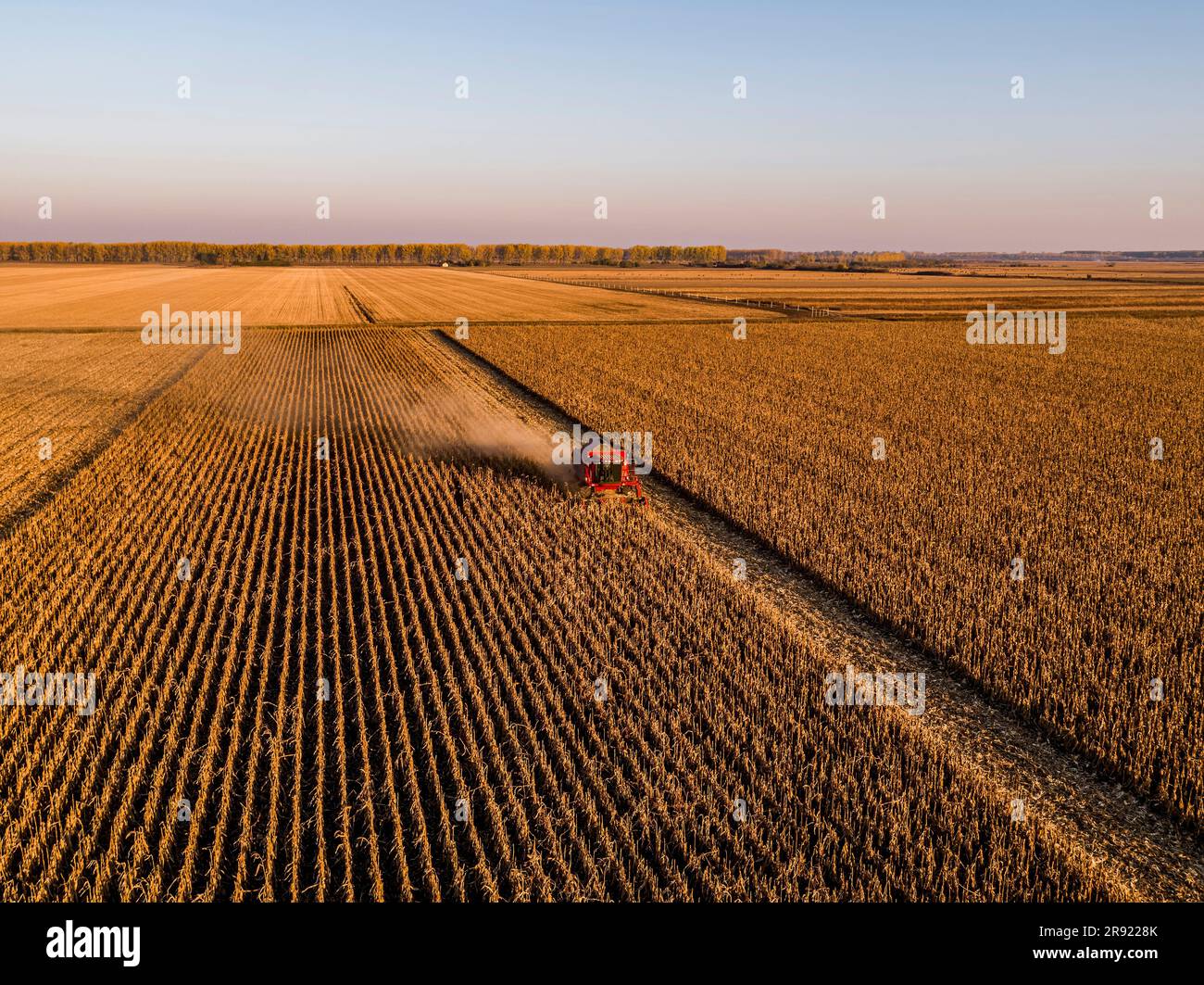 Aerial working harvester hi-res stock photography and images - Alamy