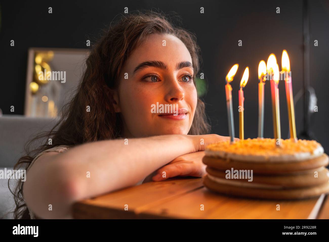 Woman birthday cake table hi-res stock photography and images - Alamy