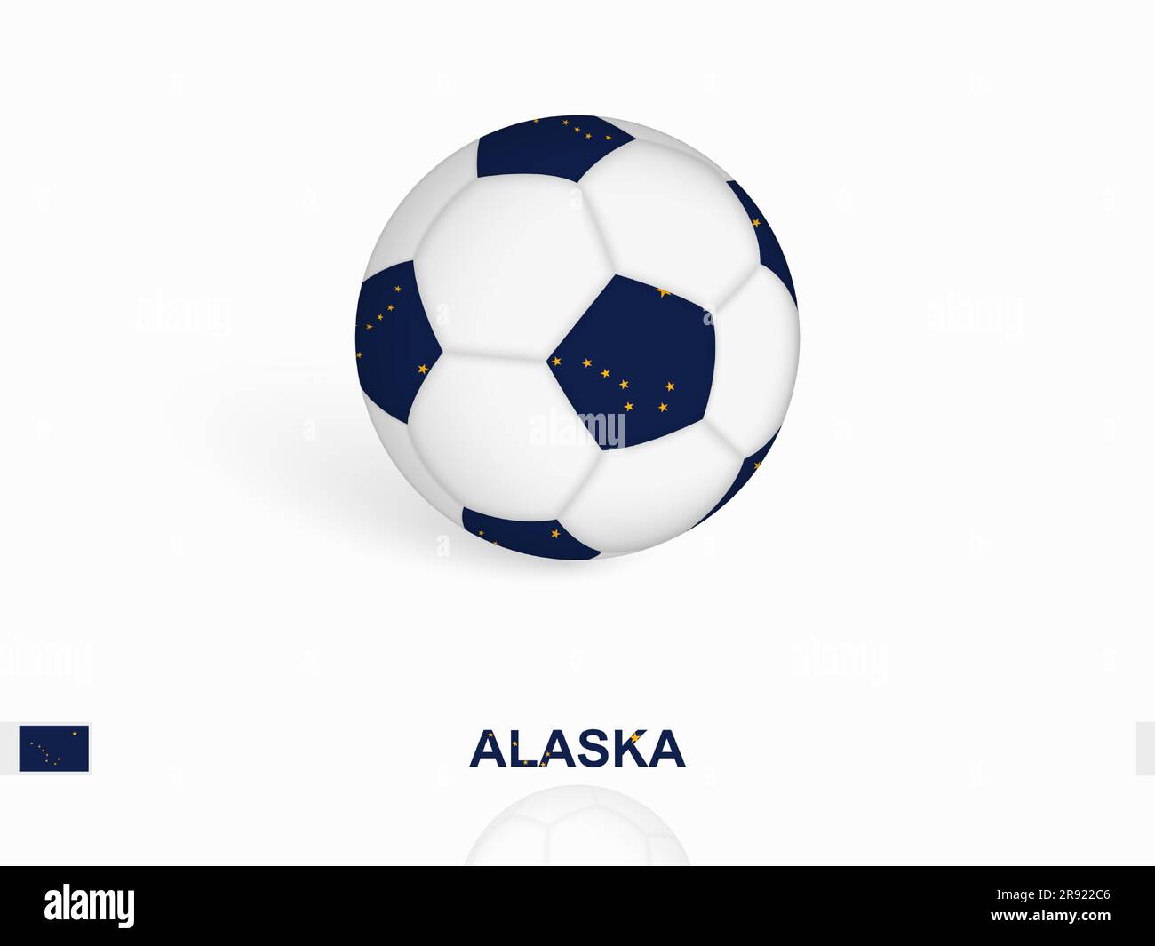 Soccer ball with the Alaska flag, football sport equipment. Vector ...