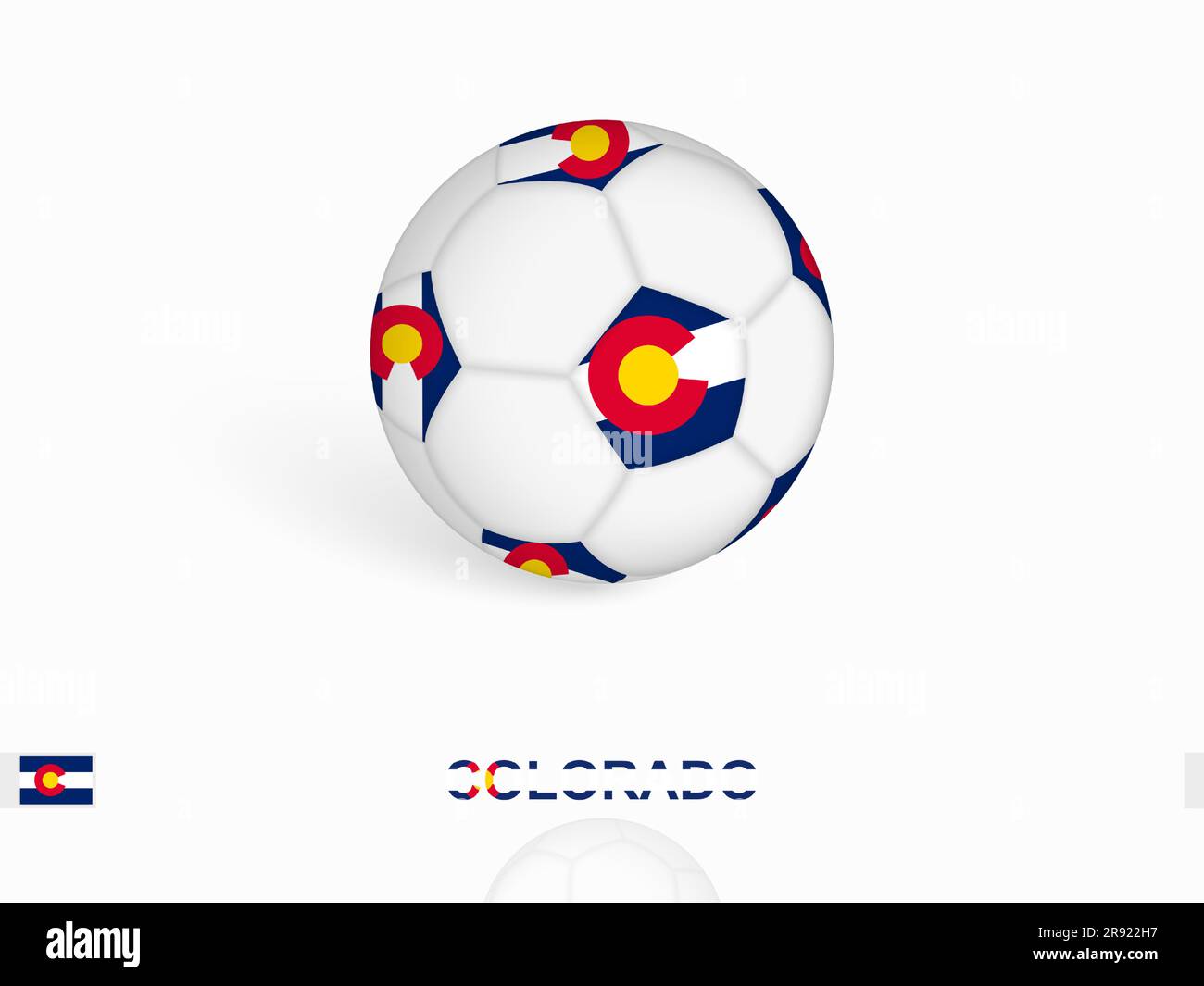 Soccer ball with the Colorado flag, football sport equipment. Vector ...