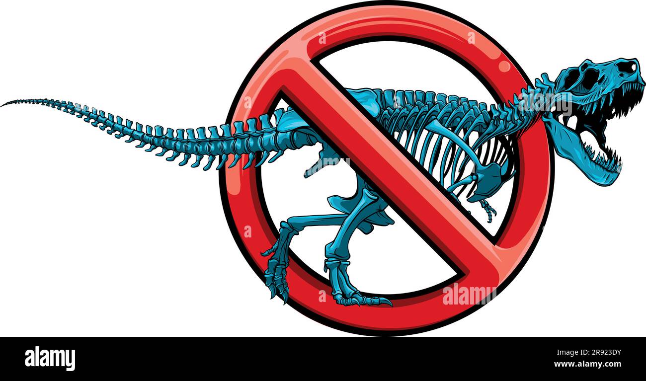 vector illustration of forbidden tyrannosaurus skeleton design Stock ...